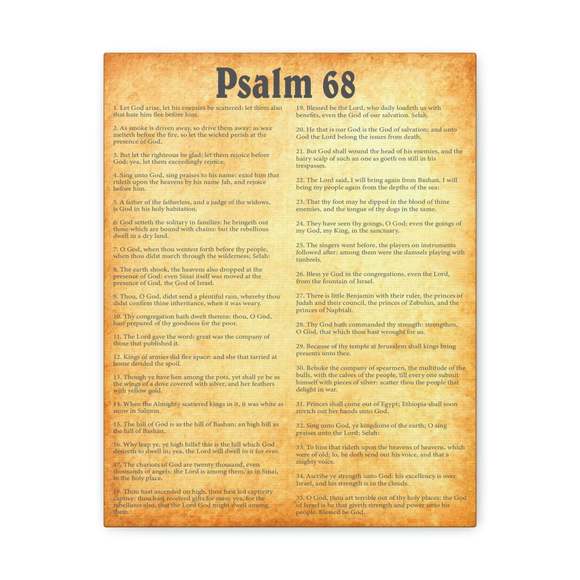 Express Your Love Gifts | Art | Scripture Sign Psalm 68 Chapter Gold Bible Canvas Christian Wall ...